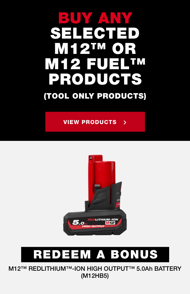 M12™ STOCK UP | Milwaukee Tool New Zealand